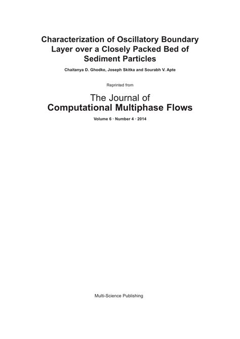 Pdf Characterization Of Oscillatory Boundary Layer Over A Closely Packed Bed Of Sediment Particles