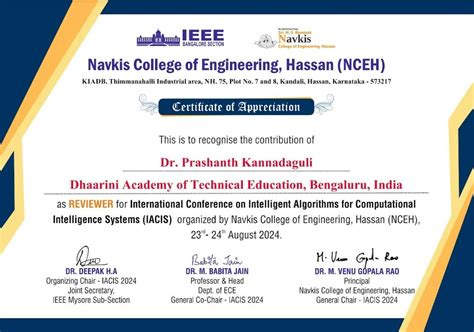 Prashanth Kannadaguli On Linkedin Iacis2024 Ieee Bengaluru Navkiscollege