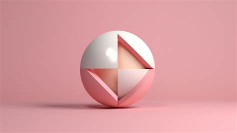 Geometric Minimalism Abstract Pastel Pink Hemispheres Unveiling Minimal