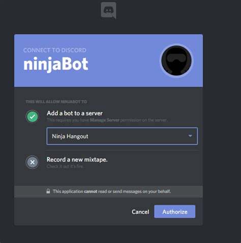 ninjabot discord bot — the ginger ninja