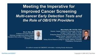 Meeting The Imperative For Improved Cancer Screening Through Multi Cancer Early Detection