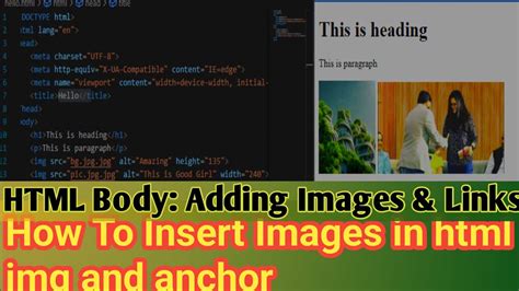 Html Tutorial And Anchor Tag HTML Body Adding Image Links YouTube