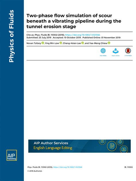 pdf two phase flow simulation of scour beneath a vibrating pipeline