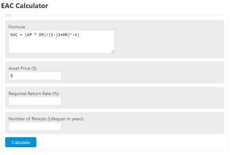 EAC Calculator Calculator Academy