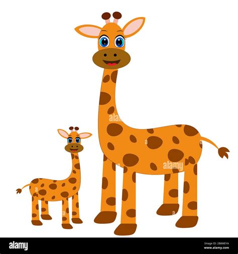 Cute Giraffe Cartoon Illustration Vector Stock Vector Image And Art Alamy