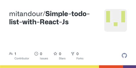 GitHub Mitandour Simple Todo List With React Js