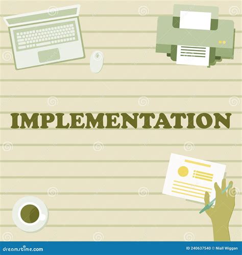 Conceptual Display Implementation Business Showcase The Process Of Making Something Active Or