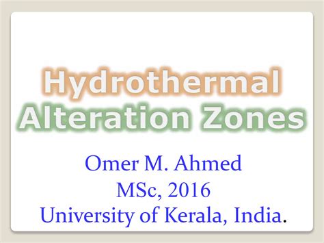 Hydrothermal Alteration Zones Pptx Geography Science