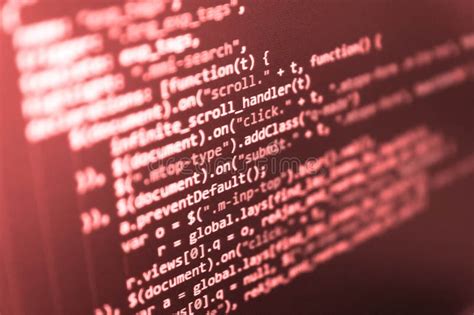 Screen Of Web Developing Javascript Code Stock Image Image Of