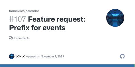 feature request prefix for events · issue 107 · franc6 ics calendar