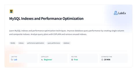 mysql 인덱스 및 성능 최적화 데이터베이스 성능 향상 labex