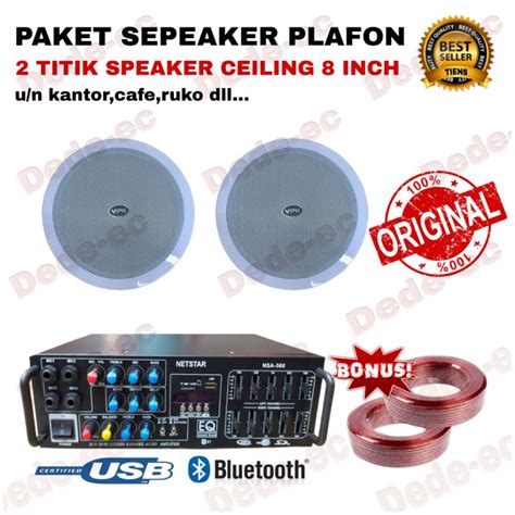 Jual Paket Speaker Ceiling Indoor 2 Titik Speaker Ceiling 8 Inch Shopee Indonesia