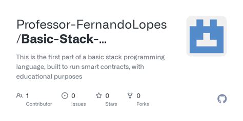Github Professor Fernandolopesbasic Stack Programming Language Built