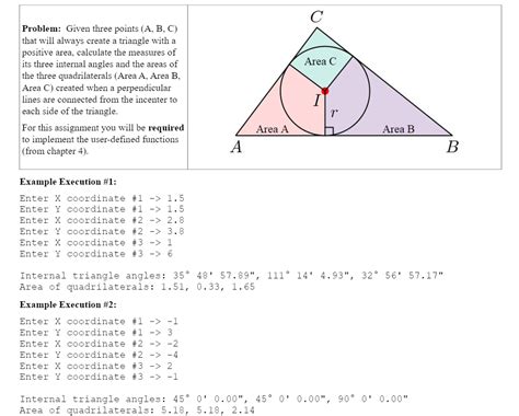 С Area C Problem Given three points A B C that Chegg