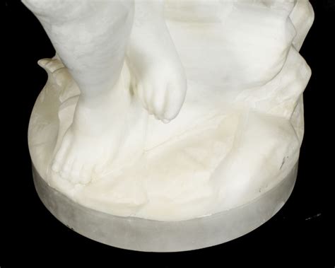 Antique Italian Alabaster Sculpture Of A Naked Maiden 19th Century