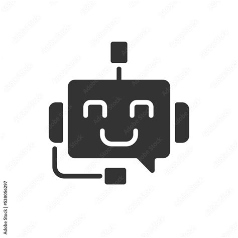 Support Chatbot Black Glyph Icon Algorithm Helping Users Automated Technology Information