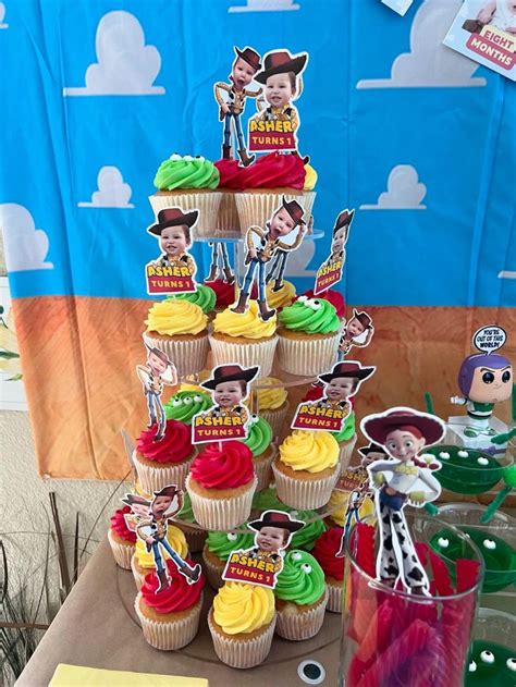 Toy Story Cupcake Tower With Custom Cupcake Toppers Toy Story 6th