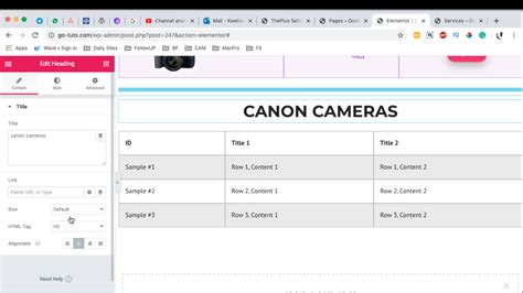 elementor table tutorial with images create tables in elementor