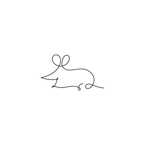 Premium Vector Continuous Line Mouse A Minimalistic Mouse Line Monoline Logo Vector Icon