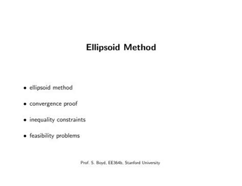 Ellipsoid Method Stanford University