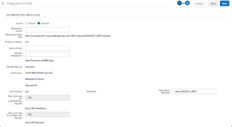 Setting Up Oai Integration Ex Libris Knowledge Center