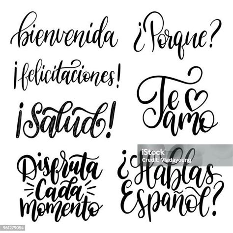 스페인어 필기 구를 환영 나 사랑 하면 등에서 번역 벡터 서 흰색 배경 설정입니다 개념에 대한 스톡 벡터 아트 및 기타 이미지 개념 고풍스런 공휴일 Istock
