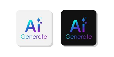 Generate Ai Button Set Artificial Intelligence Logo Icon Symbol Concept For Ui Ux Design