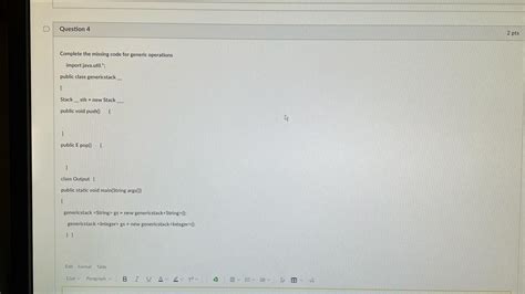 Solved Complete The Missing Code For Generic Operations