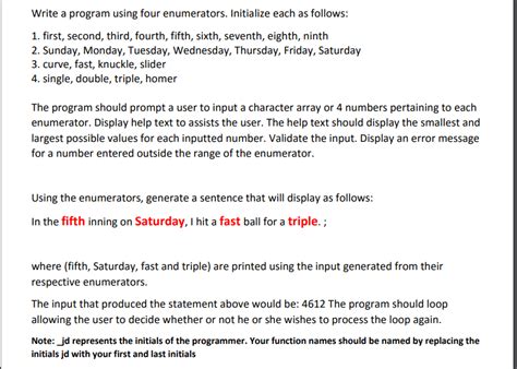 Solved Write A Program Using Four Enumerators Initialize