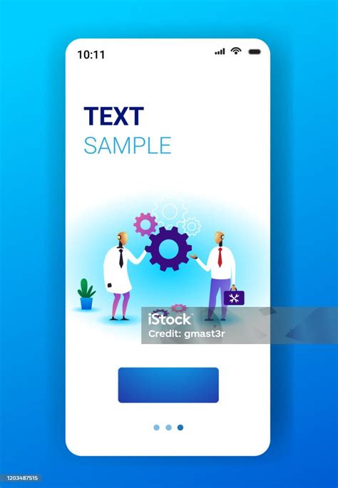 톱니바퀴 브레인스토밍 프로세스 인공지능 기술 팀워크 개념 스마트폰 화면 모바일 앱 수직 전체 길이 복사 공간 모션에 대한 스톡