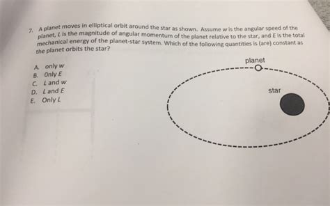Solved Et Moves In Elliptical Orbit Around The Star As
