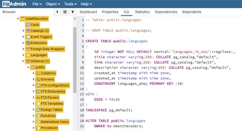 nuxt js adonis js chapitre 03 base de données postgresql et