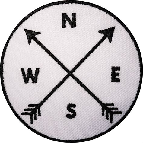 Compass Patch Iron Sew On Clothes Crafts Embroidered Badge Embroidery