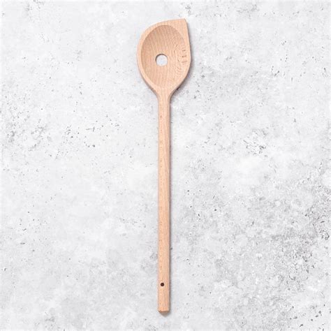 Wooden Beaked Corner Spoon With Hole 30cm Italian Cookshop Ltd
