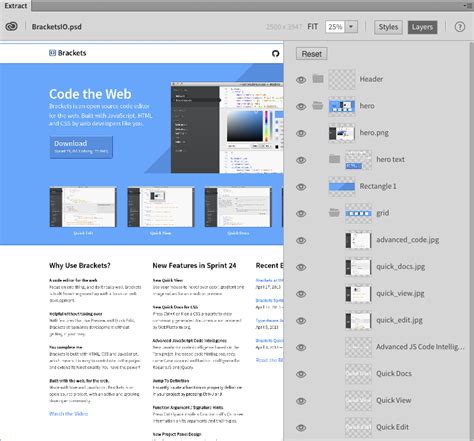 bruk photoshop filer direkte i dreamweaver med adobe extract