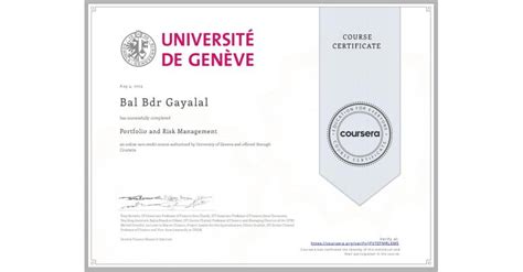 Bal Bdr Gayalal On Linkedin Completion Certificate For Portfolio And Risk Management