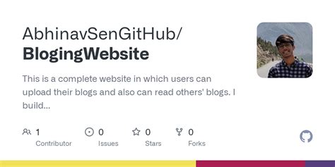 Github Abhinavsengithubblogingwebsite This Is A Complete Website In Which Users Can Upload