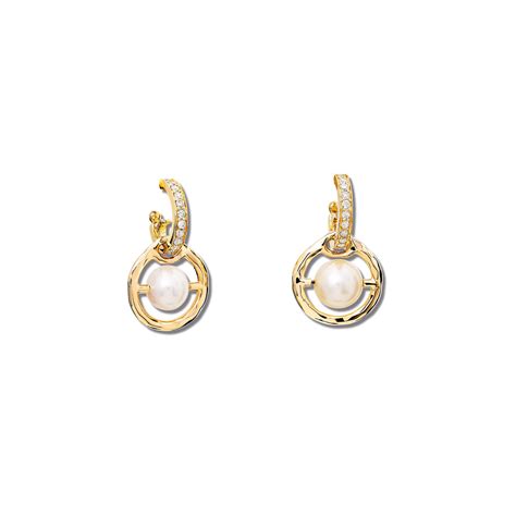 Archipelago Earring Drops Yellow Gold Pearl Cassandra Goad