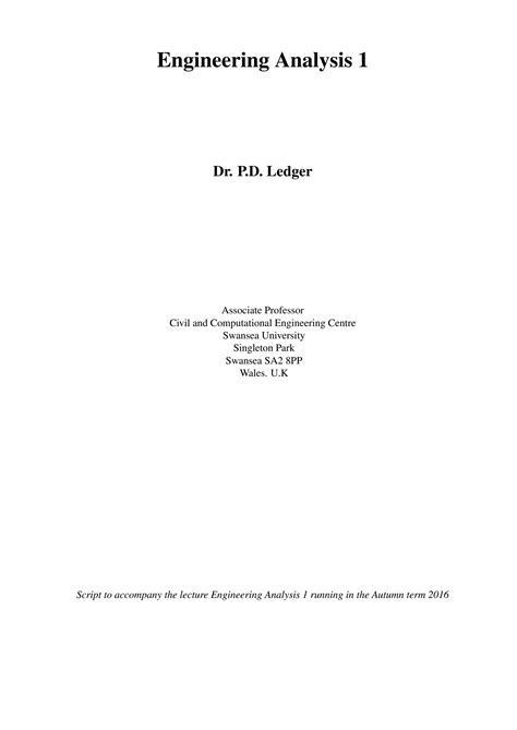 Solution Engineering Analysis 1 Pdf Studypool