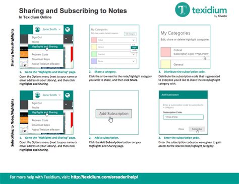 Sharing Notes And Highlights Texidium
