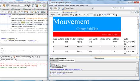 Exécution Dun Jasperreport à Travers Un Code Java Inaboutie