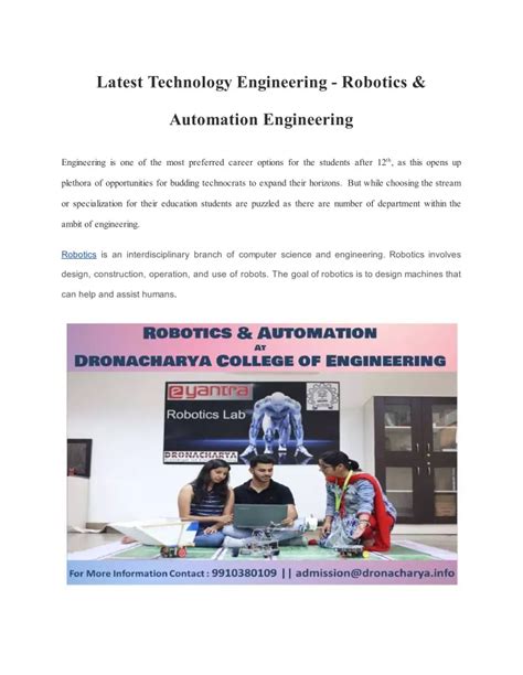 ppt latest technology engineering robotics and automation engineering