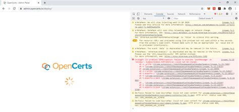 Next Issue Page Cannot Be Loaded When Accessing OpenCerts Admin Portal With Metamask Issue
