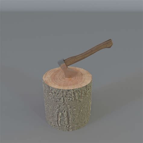 Decorative Ax Log Model Turbosquid 1963942