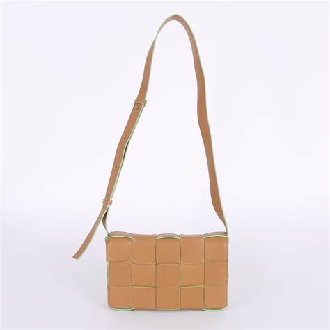 Bottega Veneta Cassette Grained Calfskin Maxi Intrecciato Bag Caramel
