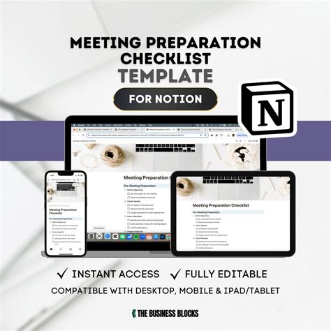 notion meeting preparation checklist template meeting planning guide