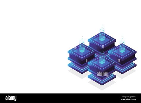 Server Room Isometric Cloud Storage Data Data Center Big Data Processing And Computing