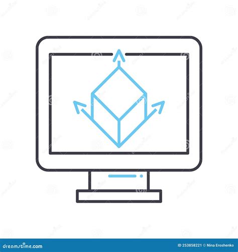 Modelling Line Icon Outline Symbol Vector Illustration Concept Sign