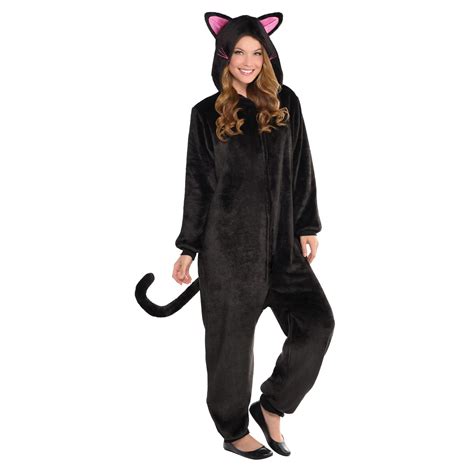 Halloween Adult Black Cat Onesie Costume