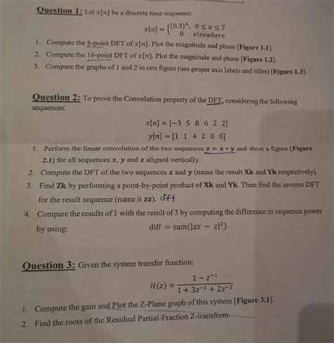 Solve In Matlab The First Question But In Dtft Not